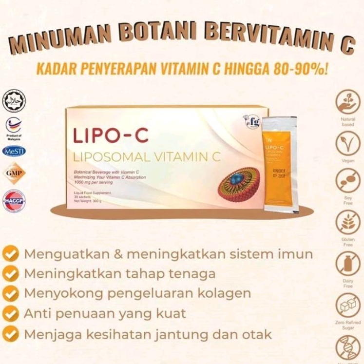 👍 Lipo - C Liposomal Vitamin C ( Minuman Botani Bervitamin C ) | Shopee Malaysia