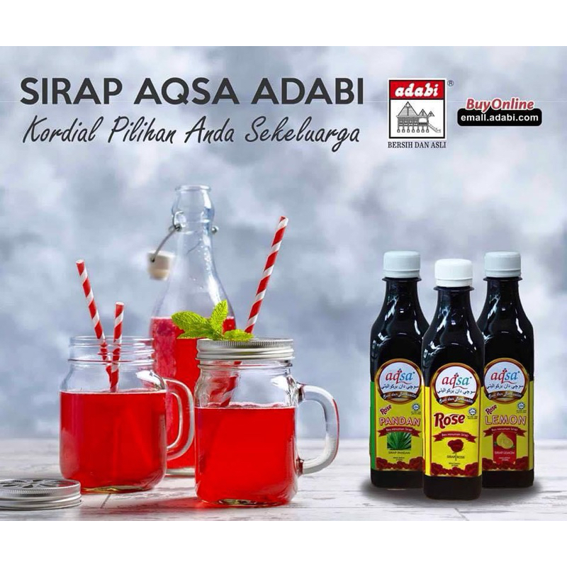 KORDIAL AQSA ADABI ROS/ ROS PANDAN / ROS LEMON / MANGGA / JAGUNG ...