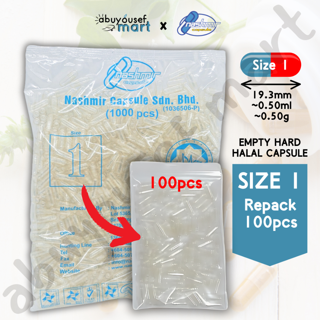 (Size 0 / 1) Empty Halal Gelatine Capsule 1000pcs | Pil Kapsul Kosong ...