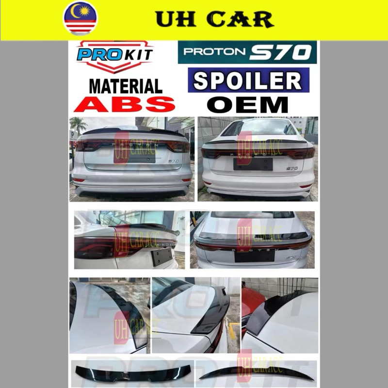 (OEM) Proton S70 Oem Abs Spoiler Glossy Black Rear Trunk Wing | Shopee ...
