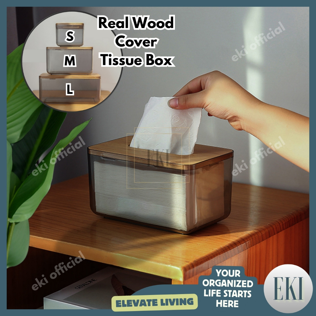 Tissue Box Wood Cover Transparent Clear Matte Napkin Box Holder Storage ...