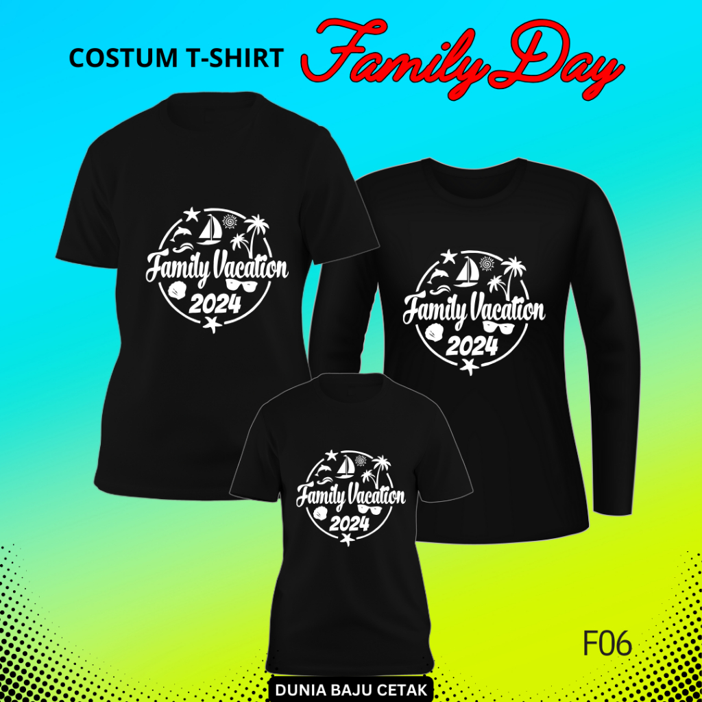 Cetak Print Custom Baju Tshirt Baju Family Day Cotton Jersey | Tempahan ...