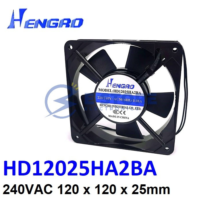 HENGRD 240VAC Axial Blower Fan with Ball Bearing 120 x 120 x 25mm (HD12025HA2BA) | Shopee Malaysia