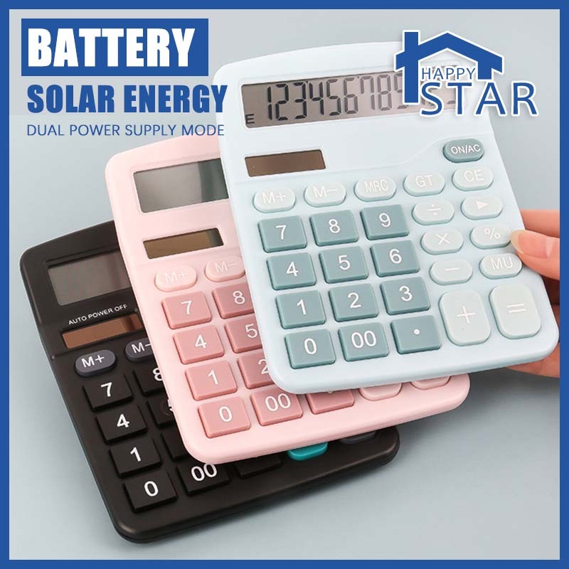 12 Digits Calculator Big LCD Display Electronic Calculators Office ...
