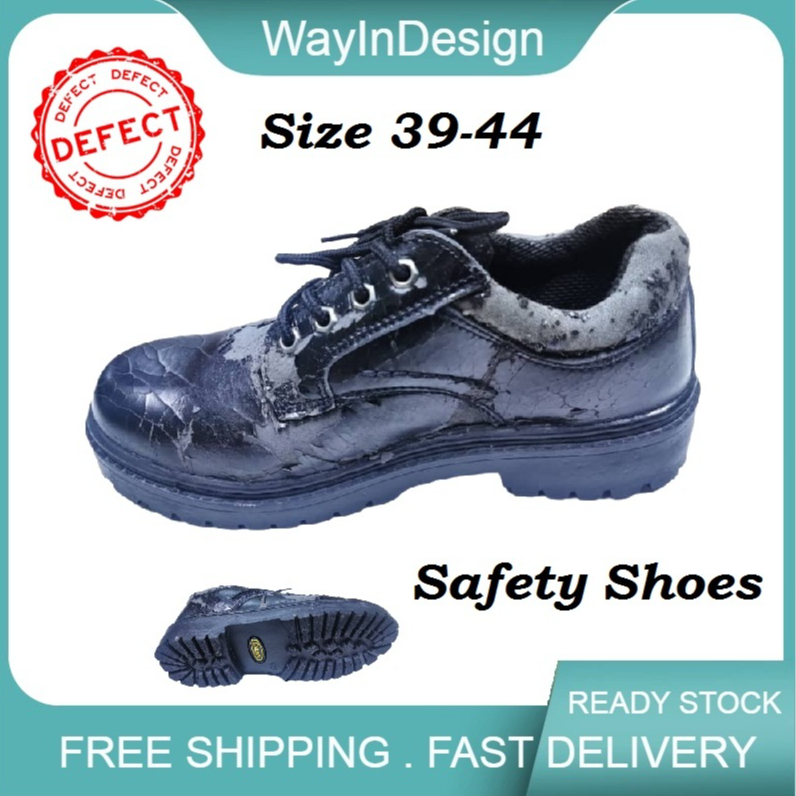 [Defect Item] Safety Shoe Steel Toe Cap Mid Sole Low Cut Black Safety ...