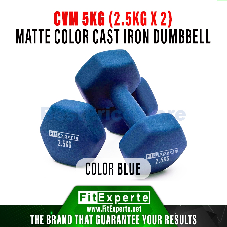 BPS FitExperte 1pair 2-5kg Neoprene Matte Dumbbell Coated Hexagon Dumbbells Fitness Workout ...