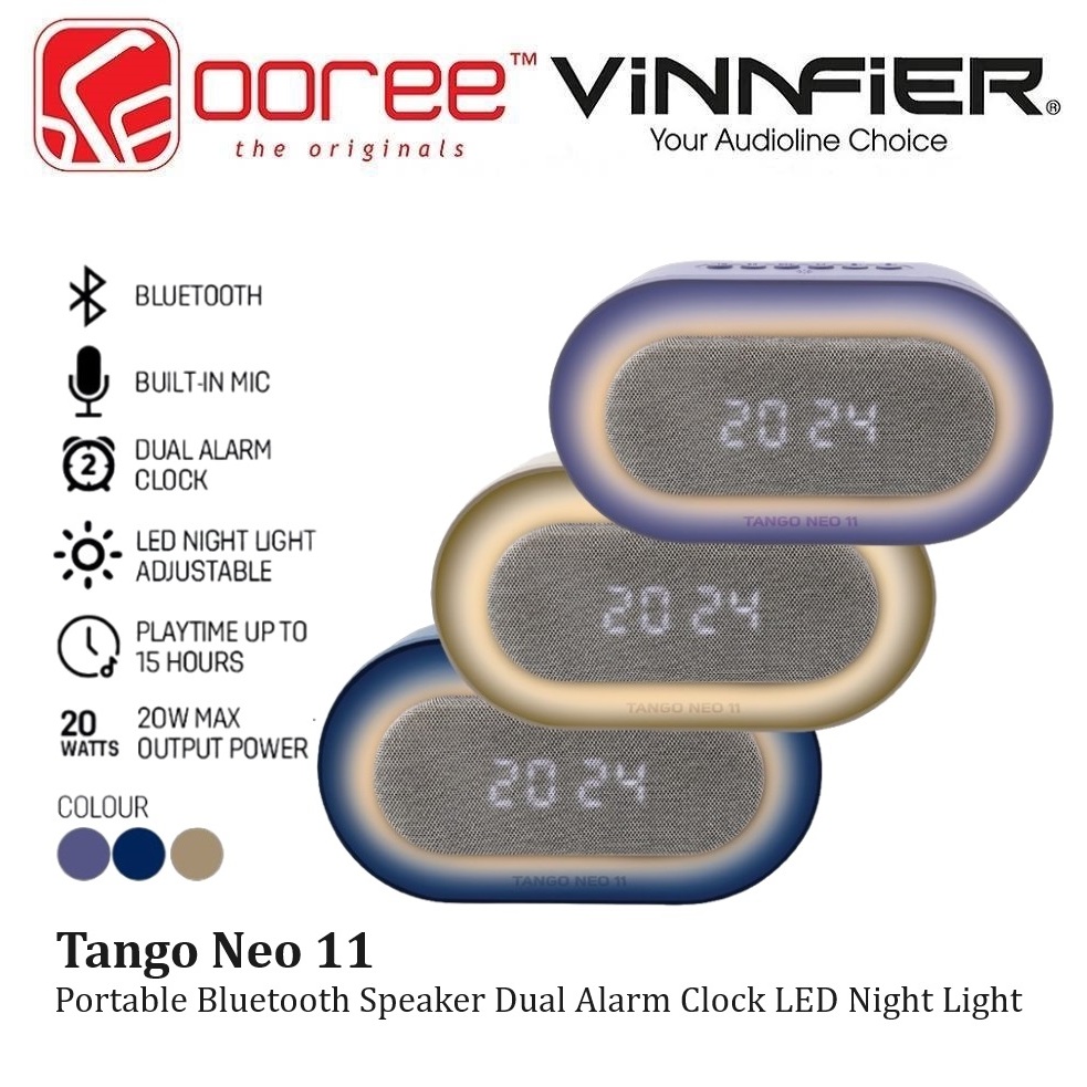 VINNFIER TANGO NEO 11 PORTABLE BLUETOOTH WIRELESS SPEAKER DUAL ALARM ...