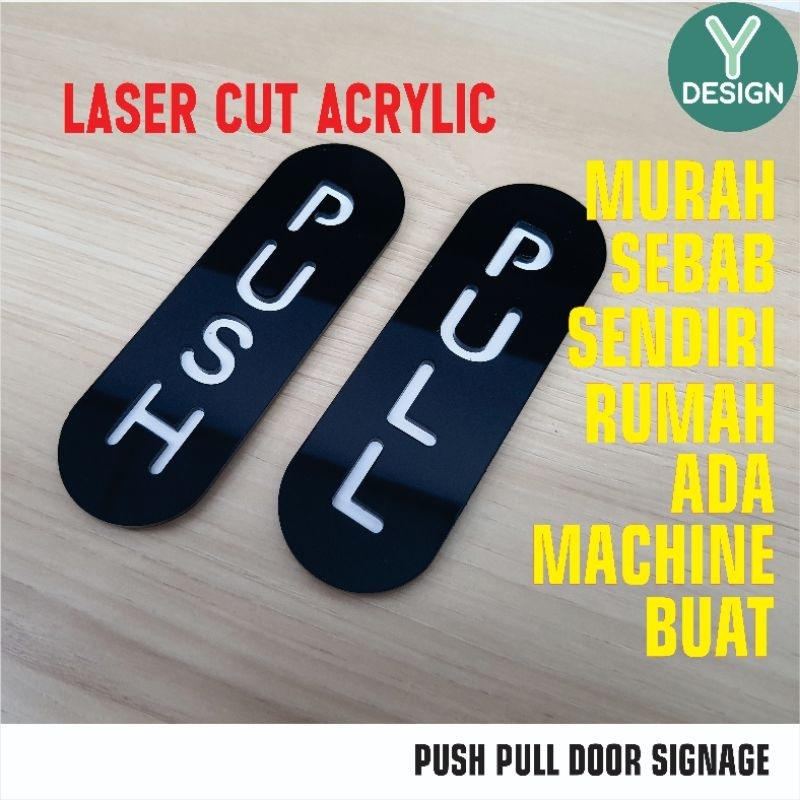push pull door signage laser cut acrylic | Shopee Malaysia