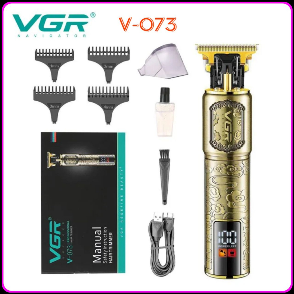 100% Original, Rechargeable VGR V-073 Hair Clipper Original Hair Trimmer Hair Cutter Gunting ...