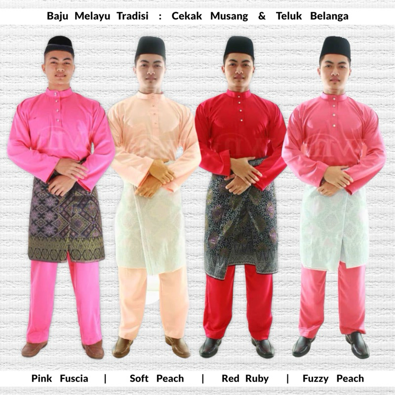 [ Saiz Remaja - 5XL ] Baju Melayu Raya 2024 . Baju Melayu Tradisi Berpesak . Cekak Musang ...