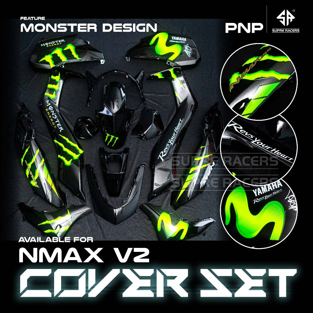 NMAX V2 Cover Set I PNP I Monster Design For NMAX V2 | Shopee Malaysia