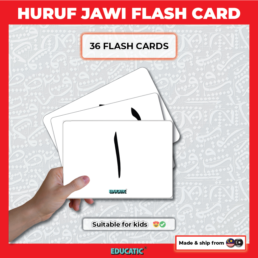 FC011_Alif Ba Ta Flash Card for Baby Belajar Jawi Cara Mudah Jawi ...