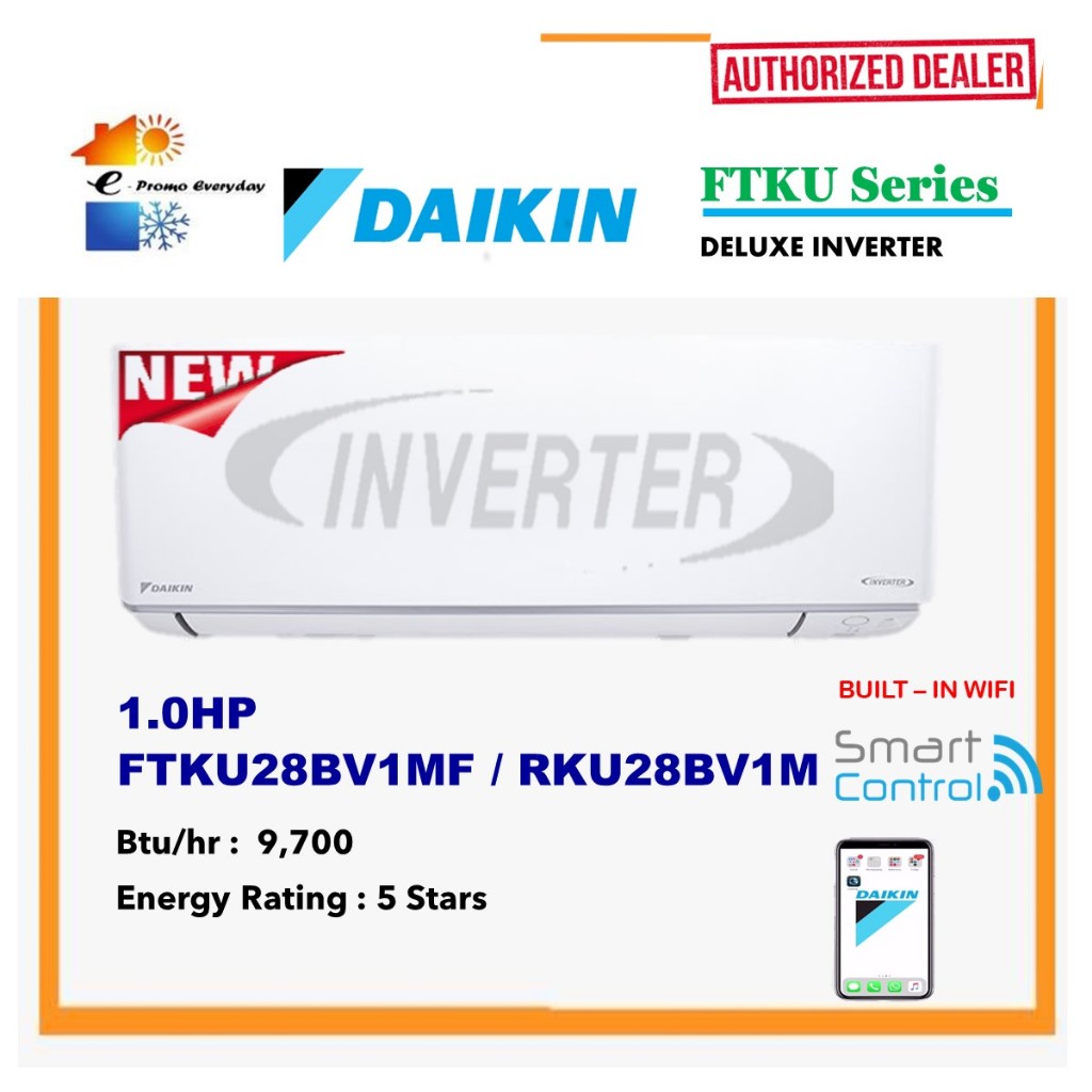 Wifi Daikin 1 0hp 1 5hp Deluxe Inverter Wall Mounted Air
