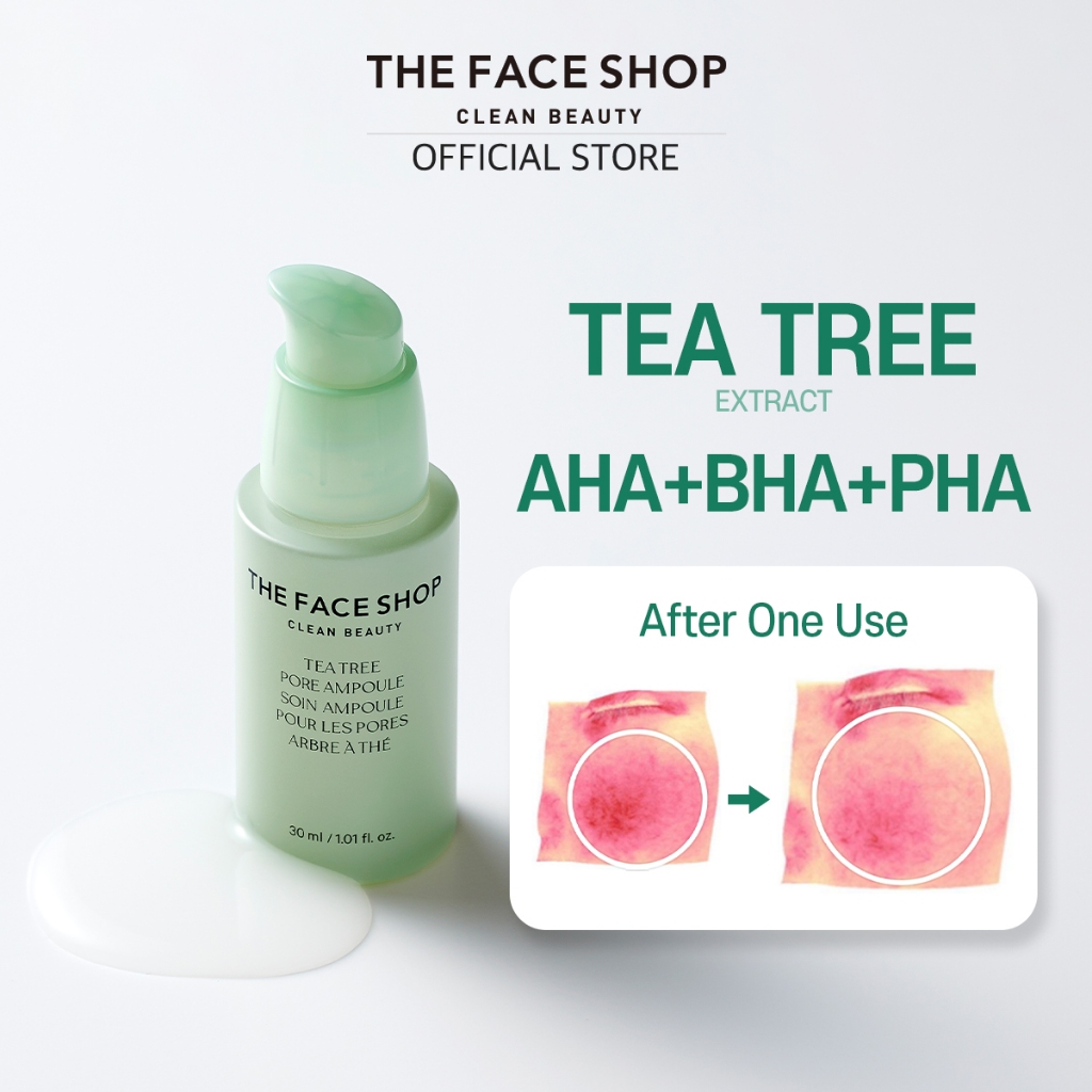 THE FACE SHOP Tea Tree Pore Ampoule 10ml / 30ml - Triple Acid Serum to ...