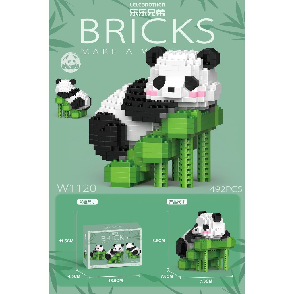 Toy🪅 Panda Block Huahua Panda Blocks Cartoon Diamond Nano Block Micro ...