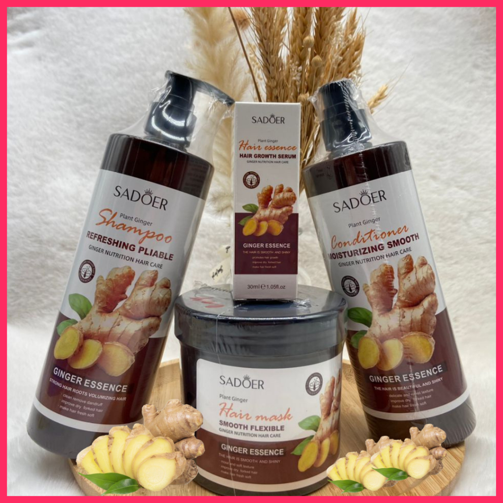 SADOER Ginger Plant Essence Hair Shampoo Conditioner Hair Mask Hair Essence Refreshing Pliable ...