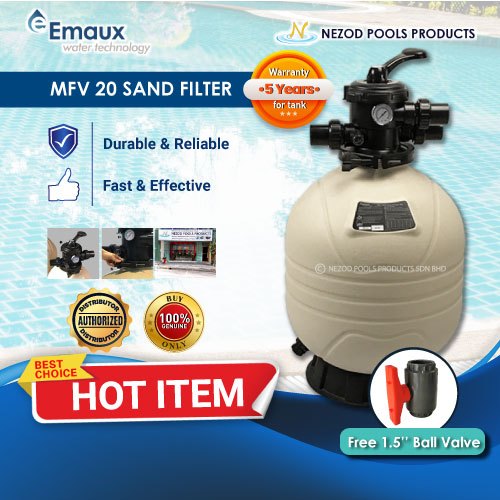 EMAUX MFV 20 TOP MOUNT PLASTIC POOL SAND FILTER 20″ DIA 1.5″ MPV - 0 ...