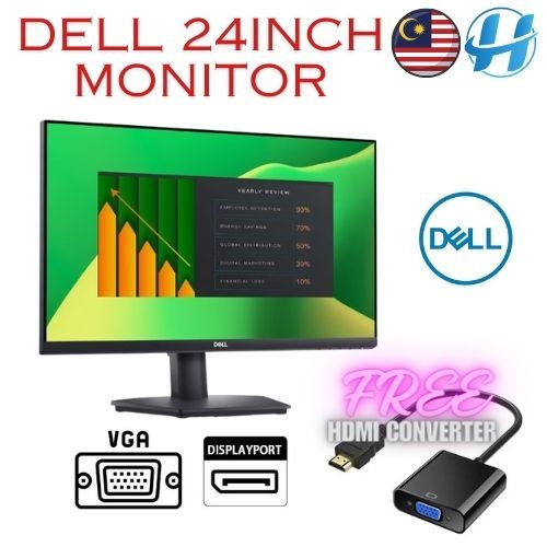 (NEW) Dell FULL HD Monitor 23.8" FHD Monitor (E2423H) Free HDMI ...