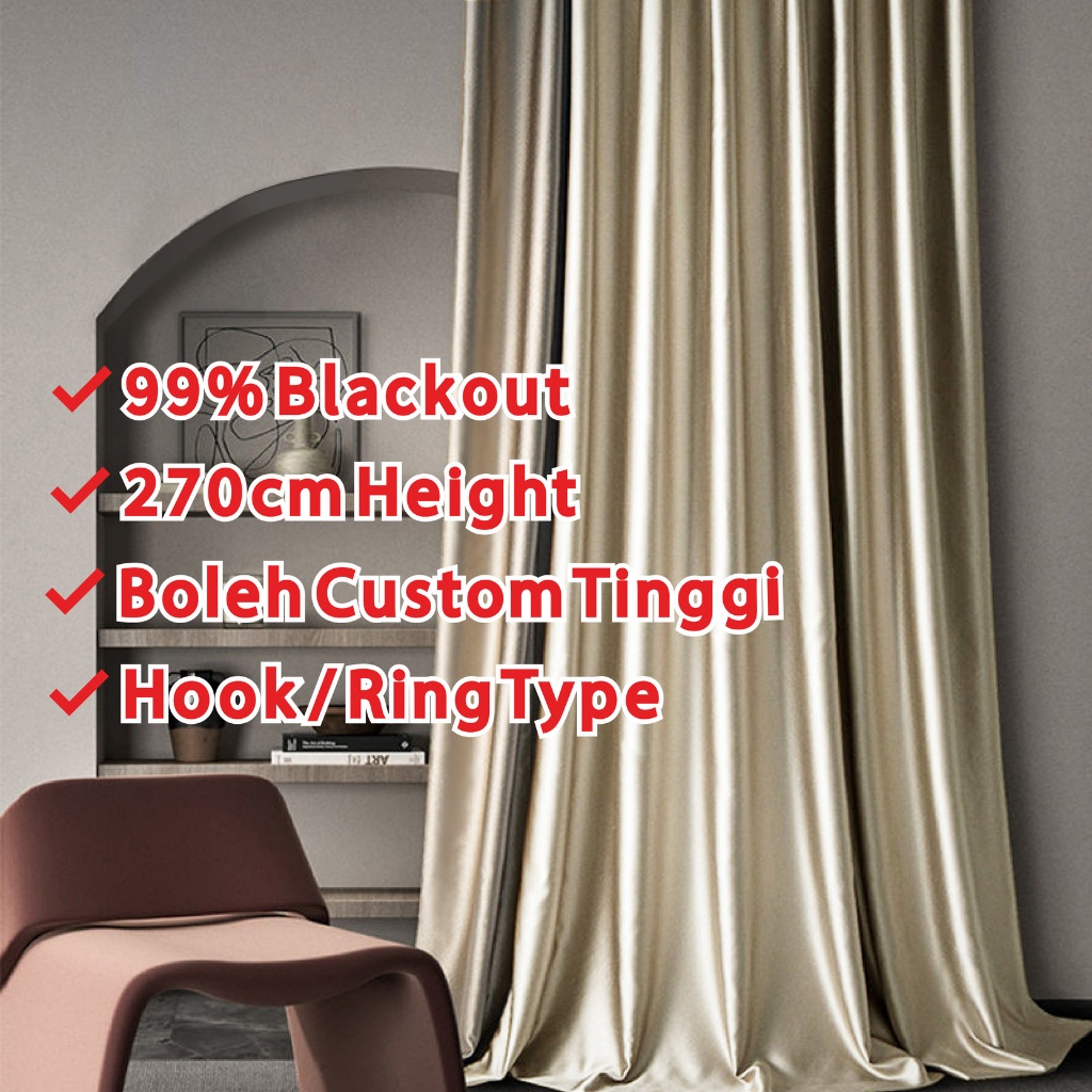 RENEOS 99% Blackout Curtain 270cm Height Langsir 270cm Labuh Langsir ...