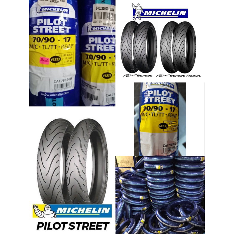 (100% ORIGINAL ) TAYAR MICHELIN PILOT STREET 70/90-17 TUBELESS TYRE ...