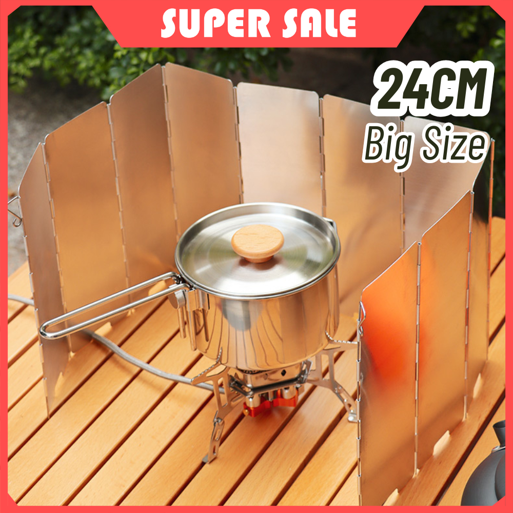 Camping Windshield 8/10 Plates Stove Windscreen Aluminum Alloy Portable ...