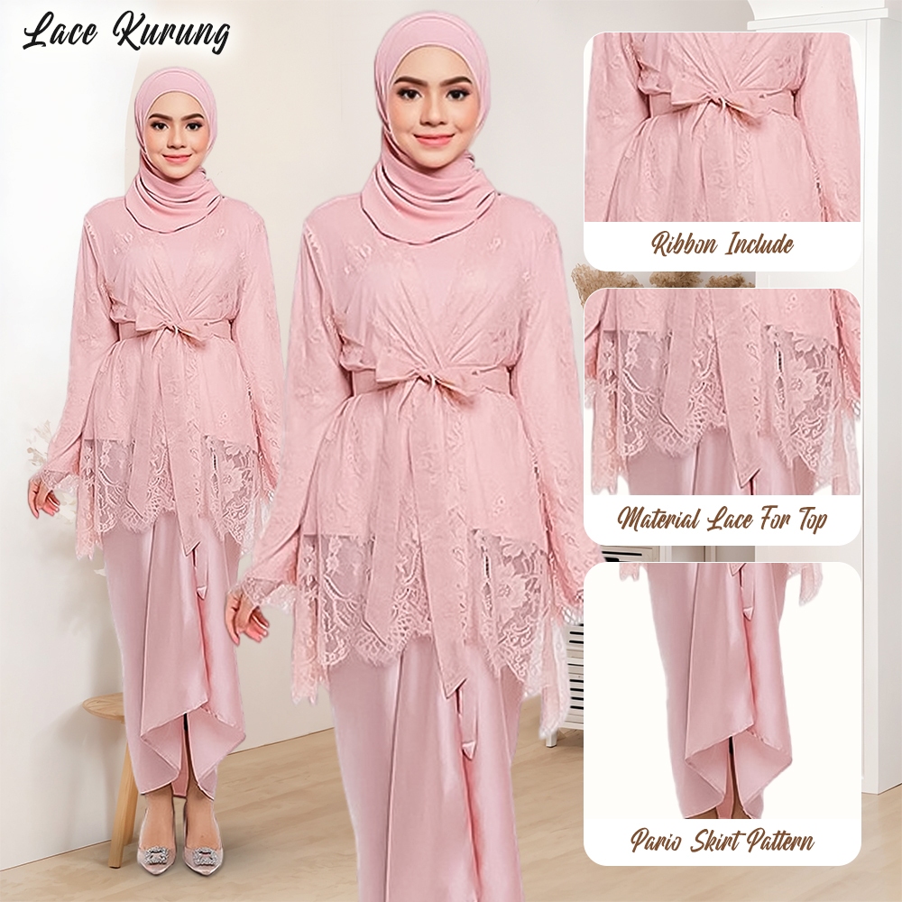 Kurung Moden Lace baju kebaya plus size Embroidery Raya Baju Tunang Nikah Kenduri tamat ...
