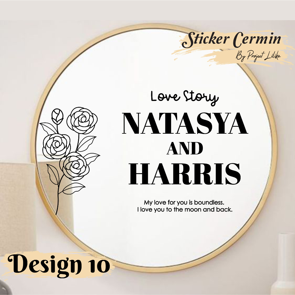 [PROMO] CUSTOM STICKER CERMIN WELCOME ROUND MIRROR PERSONALIZE DESIGN ...