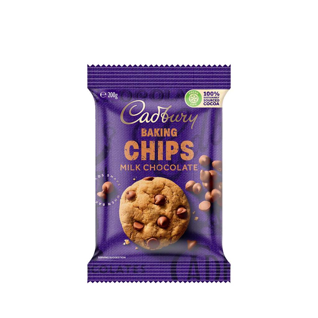 CADBURY BAKING MILK CHOCOLATE CHIPS 200G choco coklat snek | Shopee ...