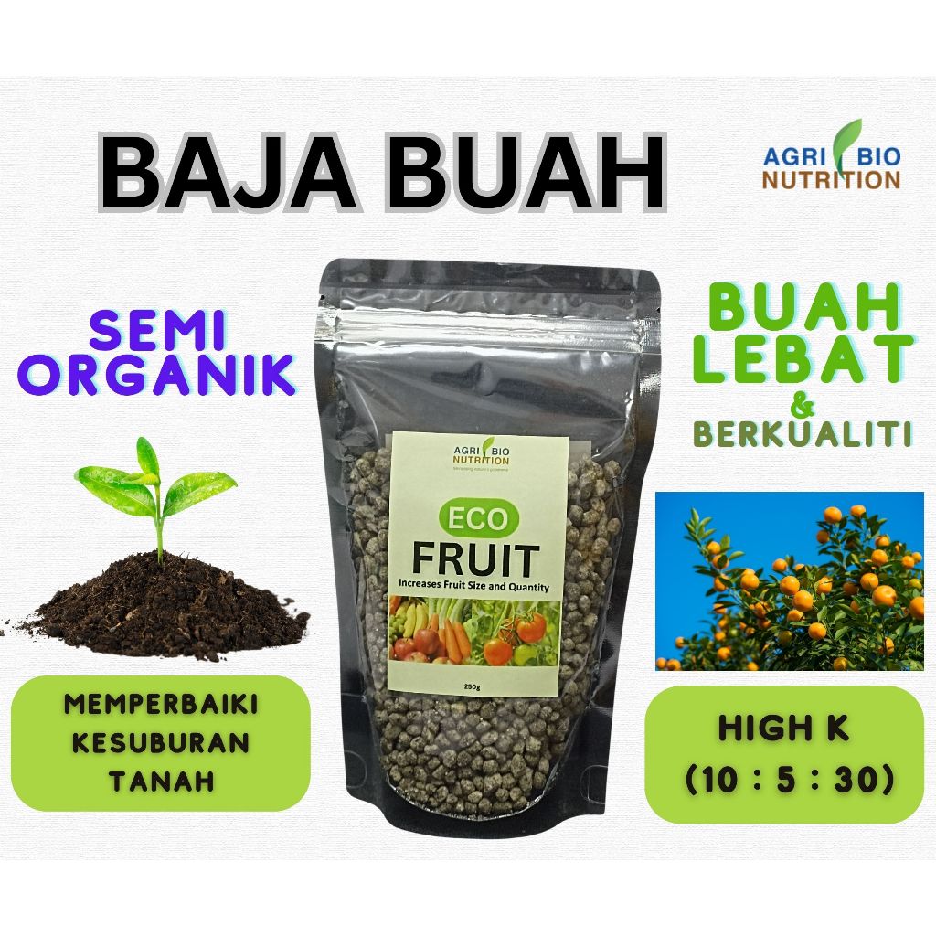 Eco Fruit/ Baja Buah Murah/ Semi-Organic Granular Fertilizer/ High K ...
