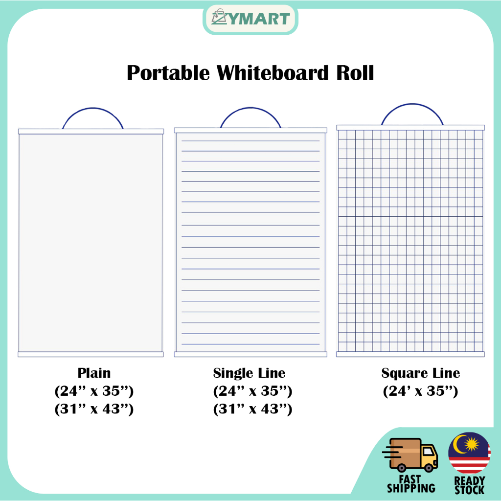 Whiteboard Roll Non Magnet Plain, Single line, square line- White Board ...