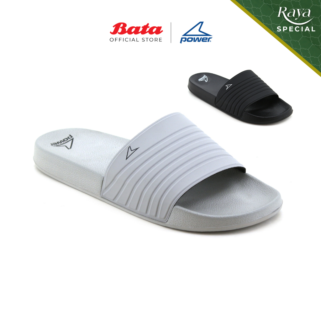 *Kasut Raya* POWER Slip On Adi Men Black / Grey Sandals / Slides ...