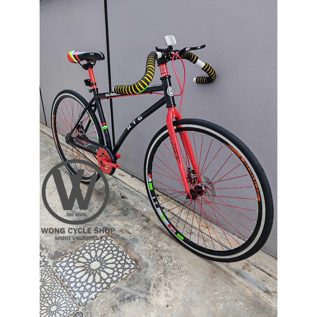 Basikal FIXIE 700c Fixe besar with dropbar handlebar Fixed Bike ...