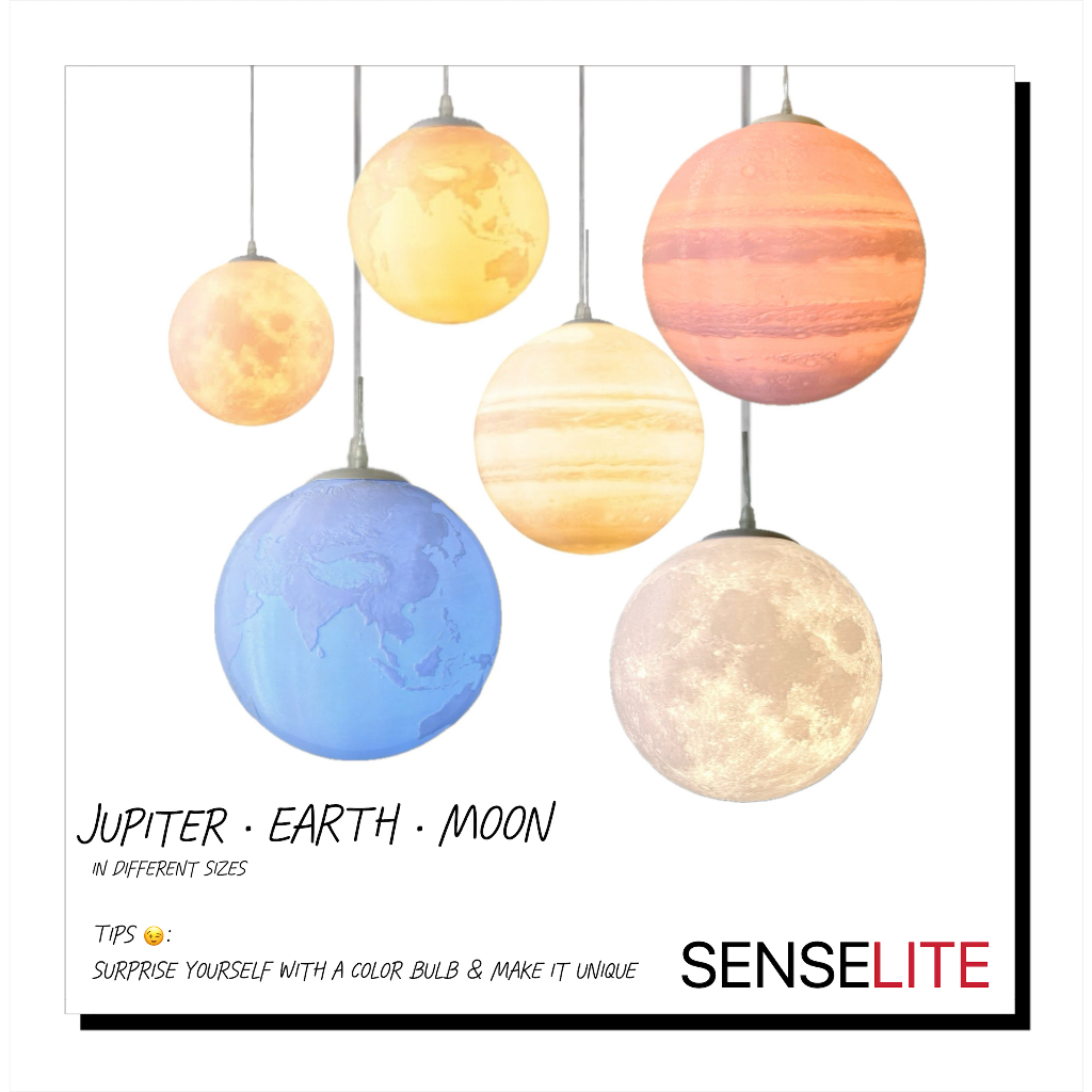 EARTH/JUPITER/MOON/ Decorative Planets Globe pendant lamp/150mm/200mm ...