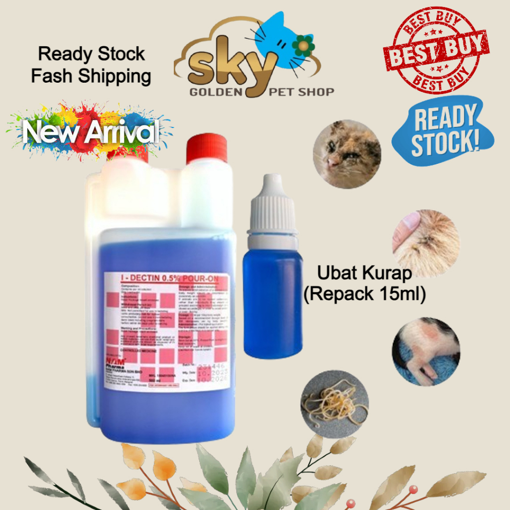 Ubat Kurap Kutu Hama untuk Kucing Arnab dan Haiwan Kecil Repack 15ml ...