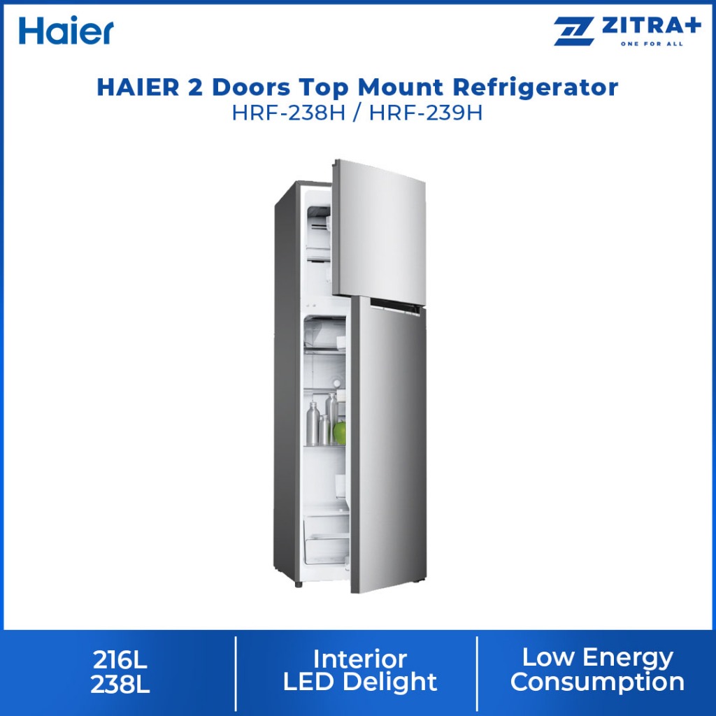 HAIER 216L 2 Doors Top Mount Refrigerator HRF-239H | 3 Star Enery Class ...