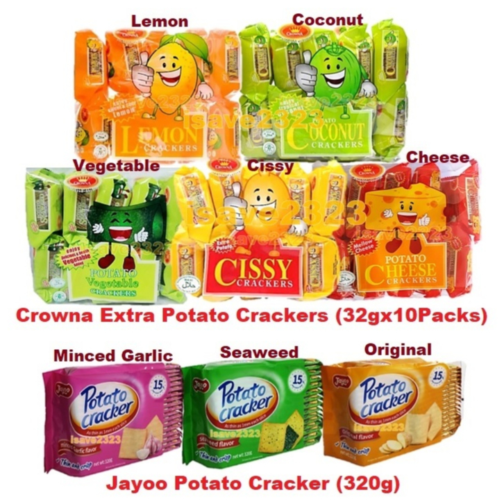 [HALAL] Crowna Extra Potato Crackers (32g x 10 Packs) - 5 Flavours ...
