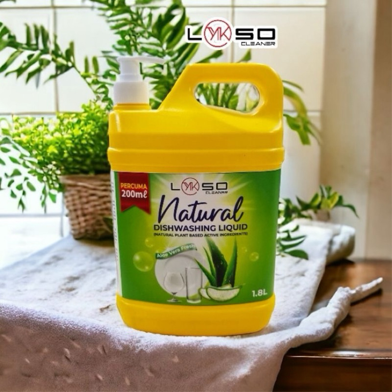 LYKSO Natural Dishwash 1.8kg+200ml=2 Liter NO SLS/SLES Made in Malaysia🇲🇾 | Shopee Malaysia