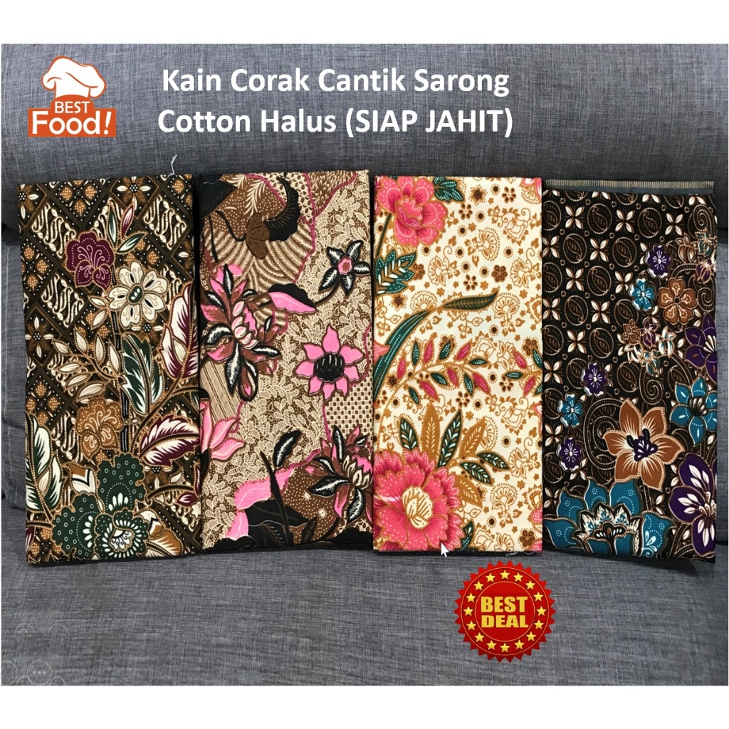 Kain Corak Batik / Bunga Sarong (Boleh Pilih Corak) 114 cm x 94 cm ...