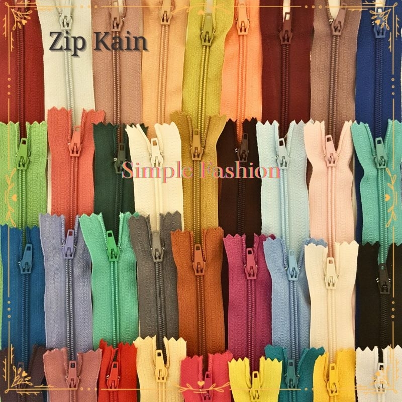 (12pcs) Zip Kain 4" / 5" / 6" / 7" / 8" / 10" / 12" / 14" / 16" / 18 ...