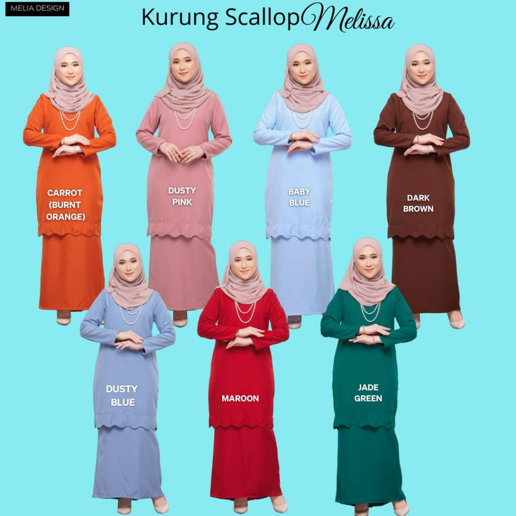 KURUNG MODEN SCALLOP MELISSA BY MELIA DESIGN | Shopee Malaysia
