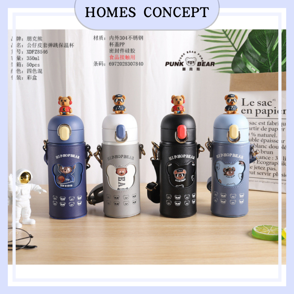 PunkBear 350ml Magic Bear 304 StainlessSteel Coffee Tumbler Thermal Flask Thermos Thermal Bottle ...