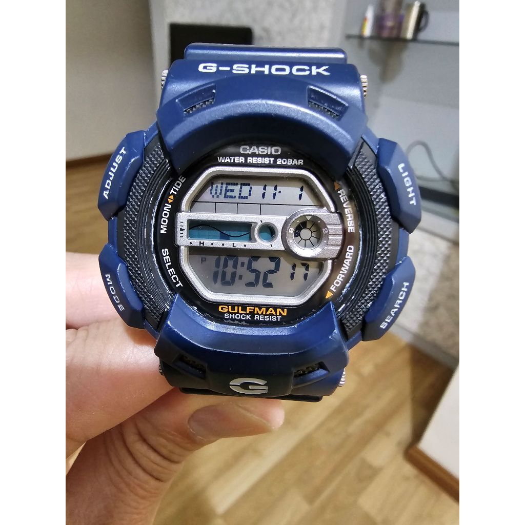 USED CASIO G-SHOCK G-9100 Module 3088 Blue Digital Watch (Gulfman ...