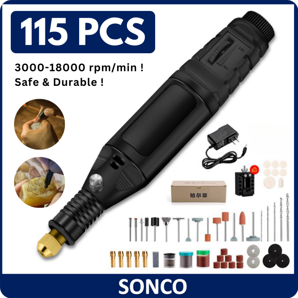 12V DC Rotary Tool Grinder Tool Mini Dremel Drill Electric Grinding Set ...