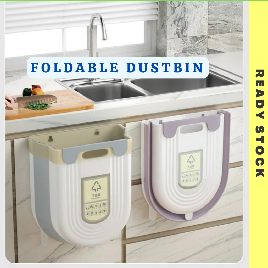 Foldable Hanging Kitchen Dustbin Trash Bin Wall Mounted Waste Bin ...