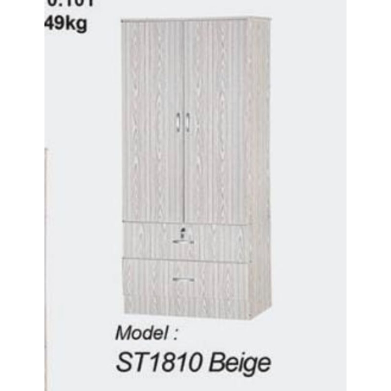 [183cm x 80cm][3Locks] CozyNetz 2 Door 2 Drawer Wardrobe with 3 Locks ...