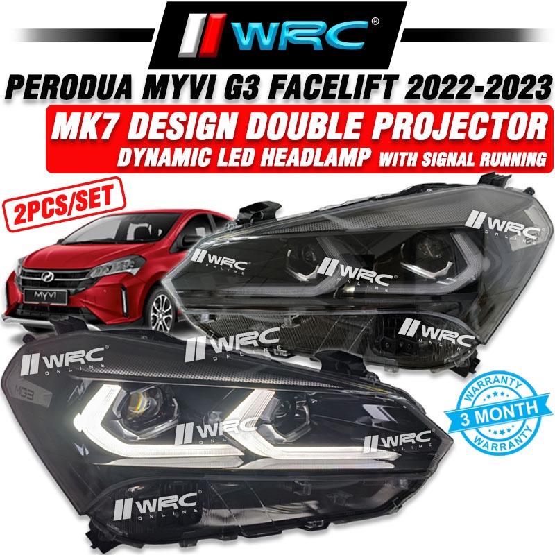 Perodua Myvi G3 Facelift 2022 - 2023 MK7 Design Double Projector ...