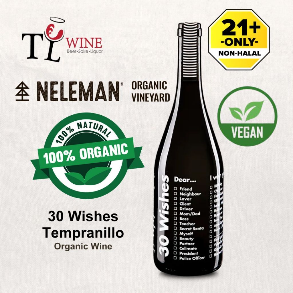 Neleman 30 Wishes Tempranillo Organic Wine Red Wine 750ml Alc:12.5% ...