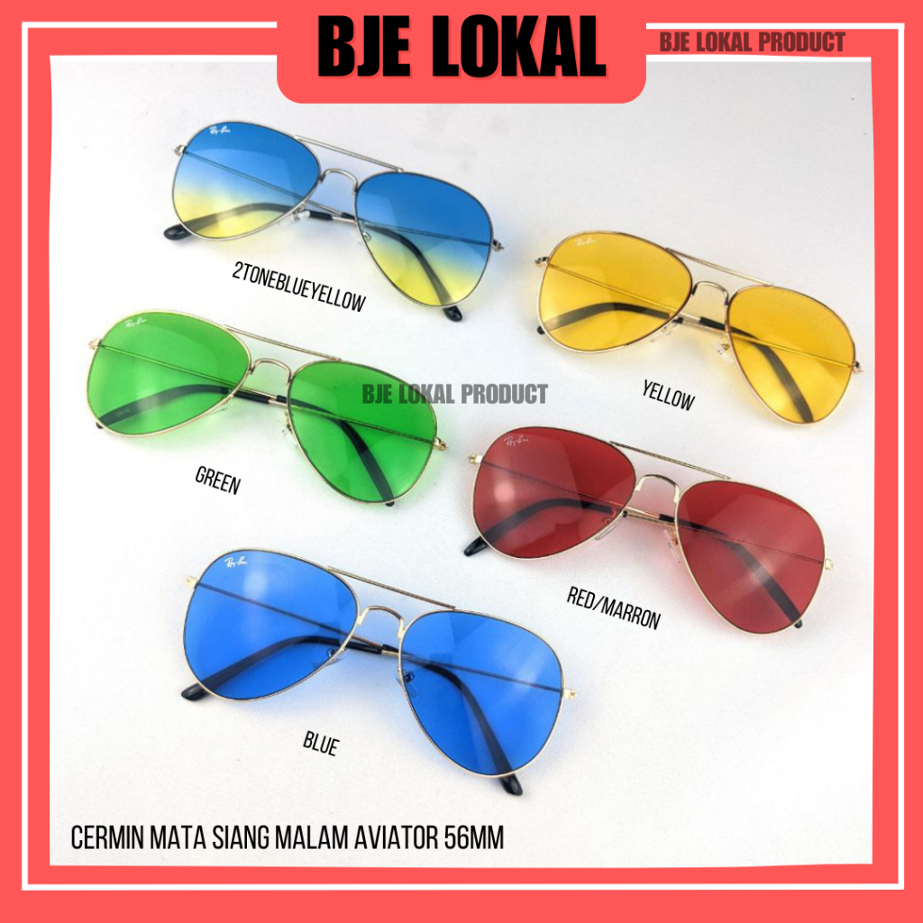 Cermin Mata Spec Mata Siang Malam Spek Mata Avi-ator Anti Silau ...