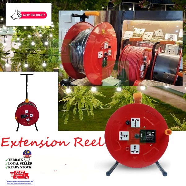 Extension Reel Socket for Outdoor and Industry,3 Multi Sockets with ...