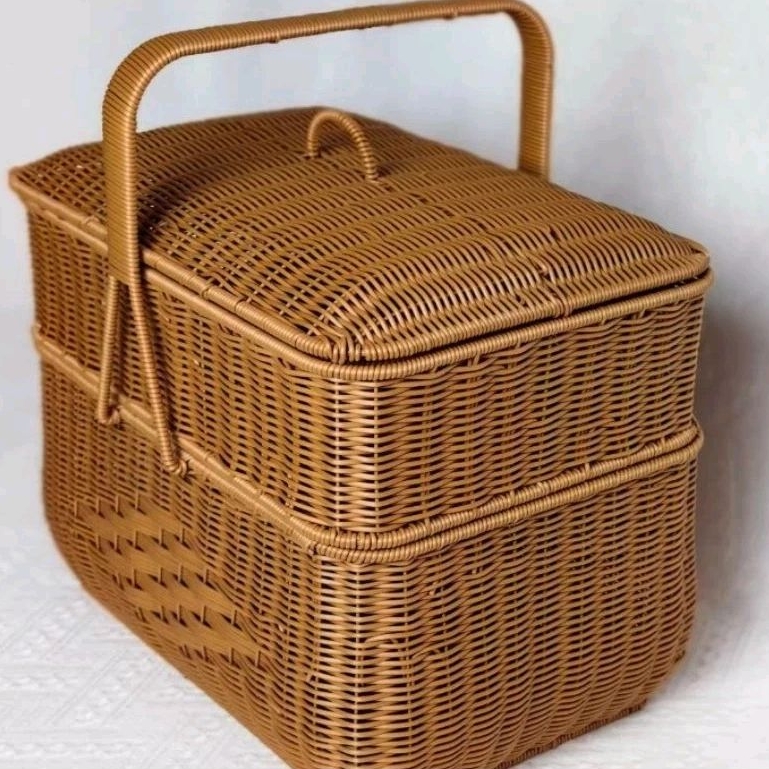 Bakul Rotan Berpenutup Sesuai Untuk Picnic Cenderamata Raya Handmade ...